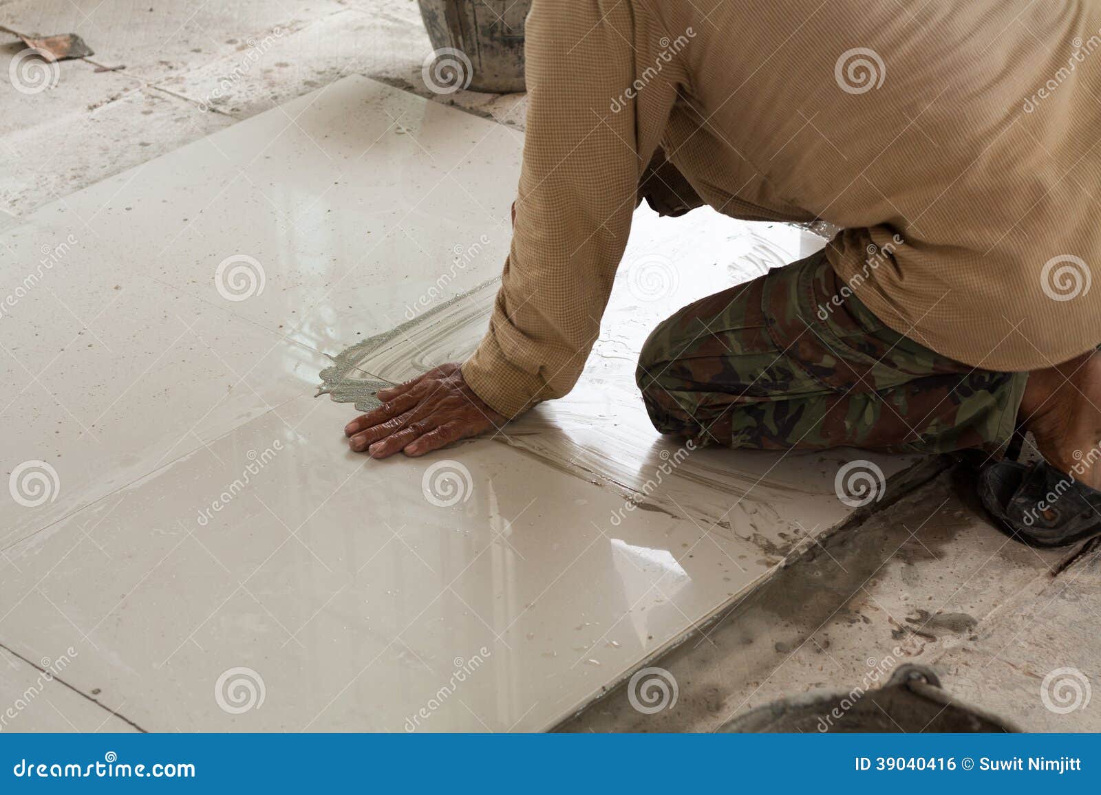 Tiled stock photo. Image of laborer, tiler, squares, interior - 39040416