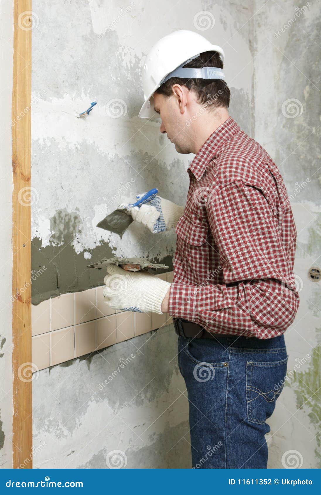 Tiler stock photo. Image of labor, kitchen, skill, installation - 11611352