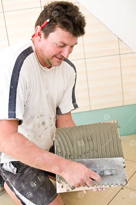 Tiler stock photo. Image of skillful, male, labour, modernizing - 15567186