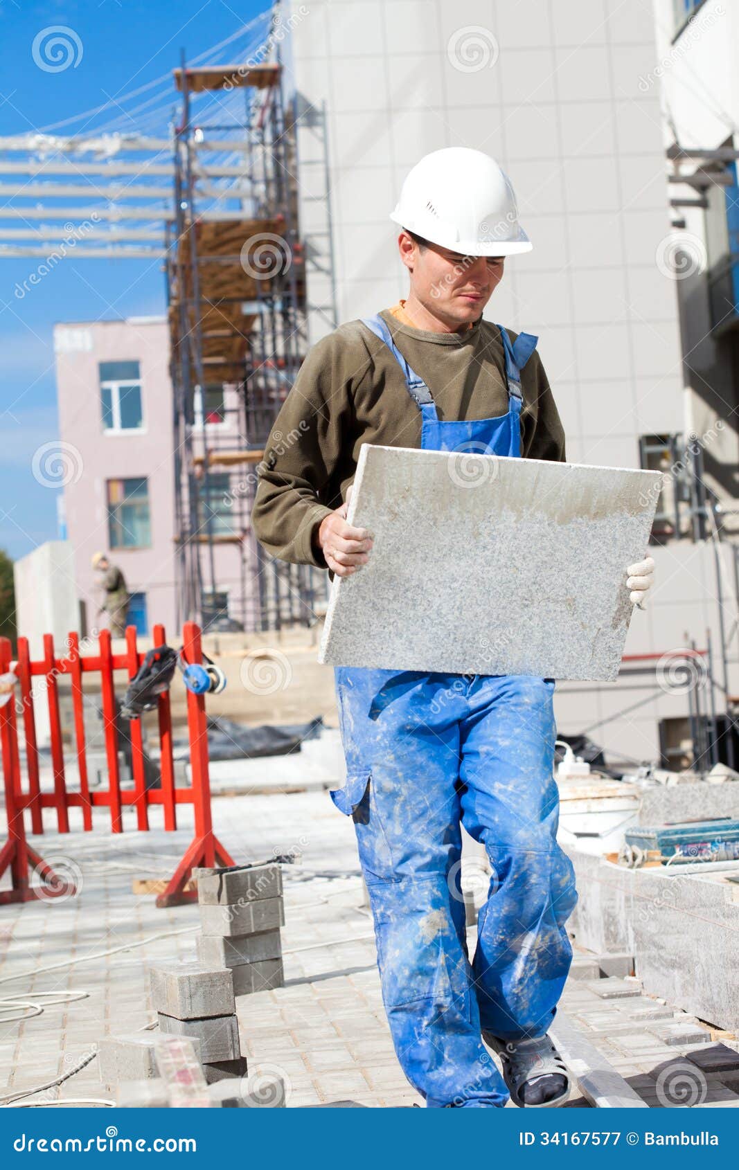 Tiler during Construction Works Stock Image - Image of craftsman ...