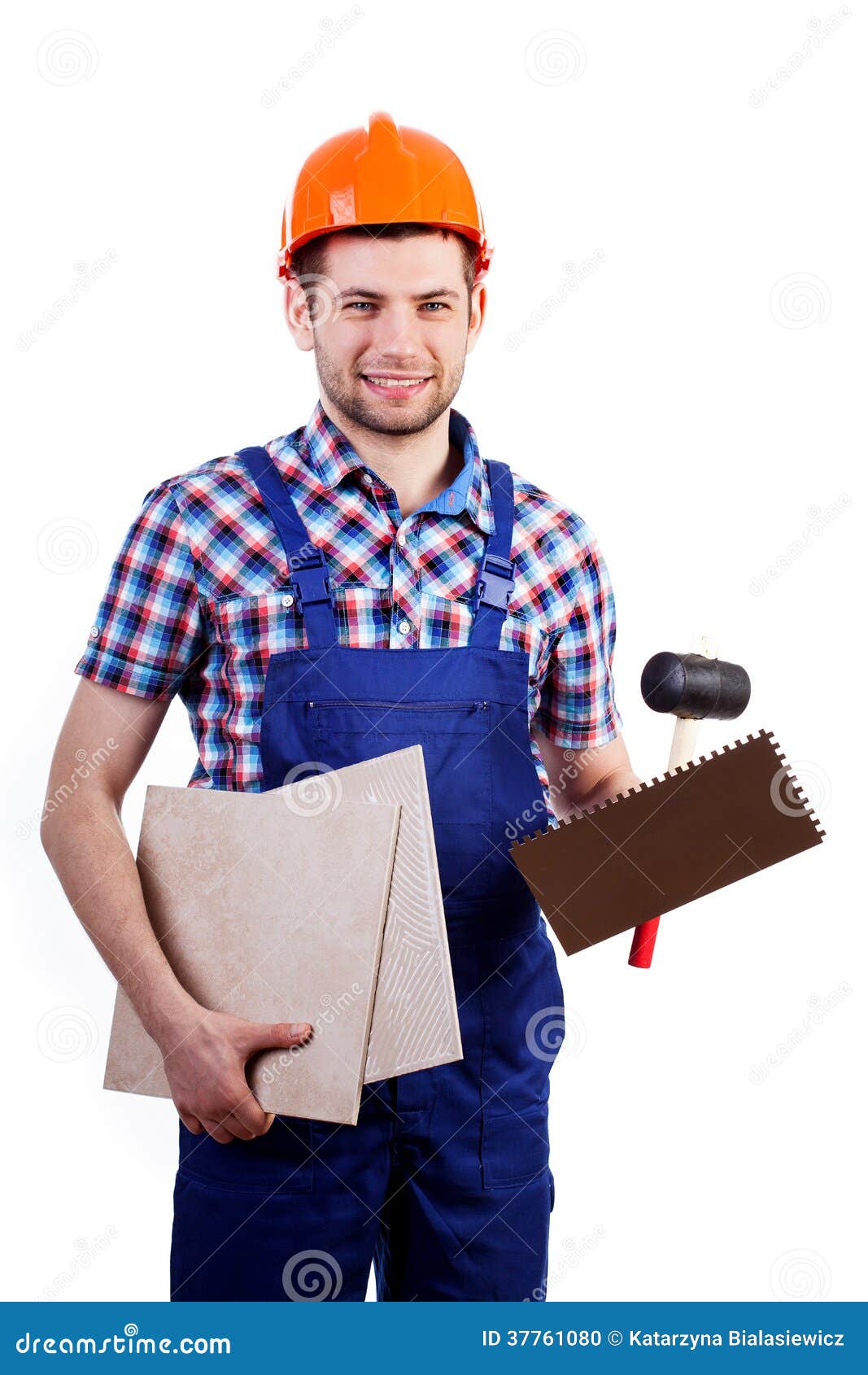 Tiler with equipment stock photo. Image of tools, person - 37761080