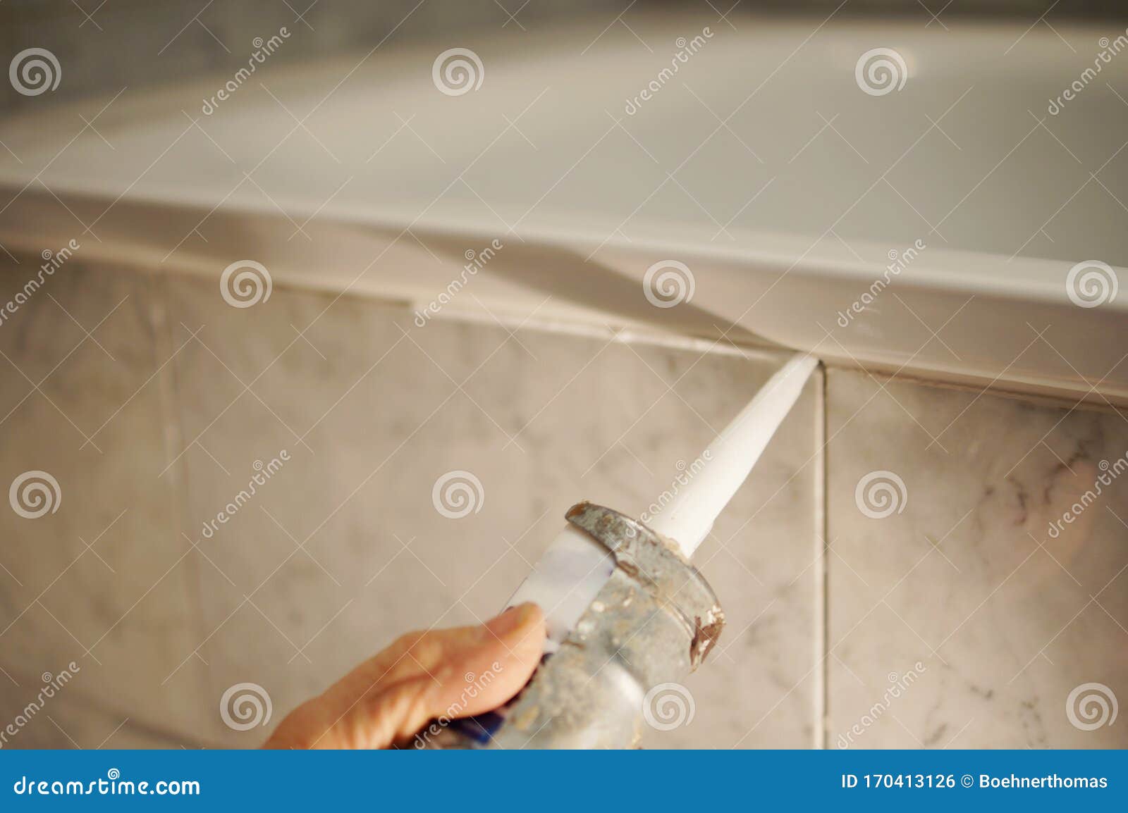 Tiler at work stock photo. Image of repairing, laying - 170413126