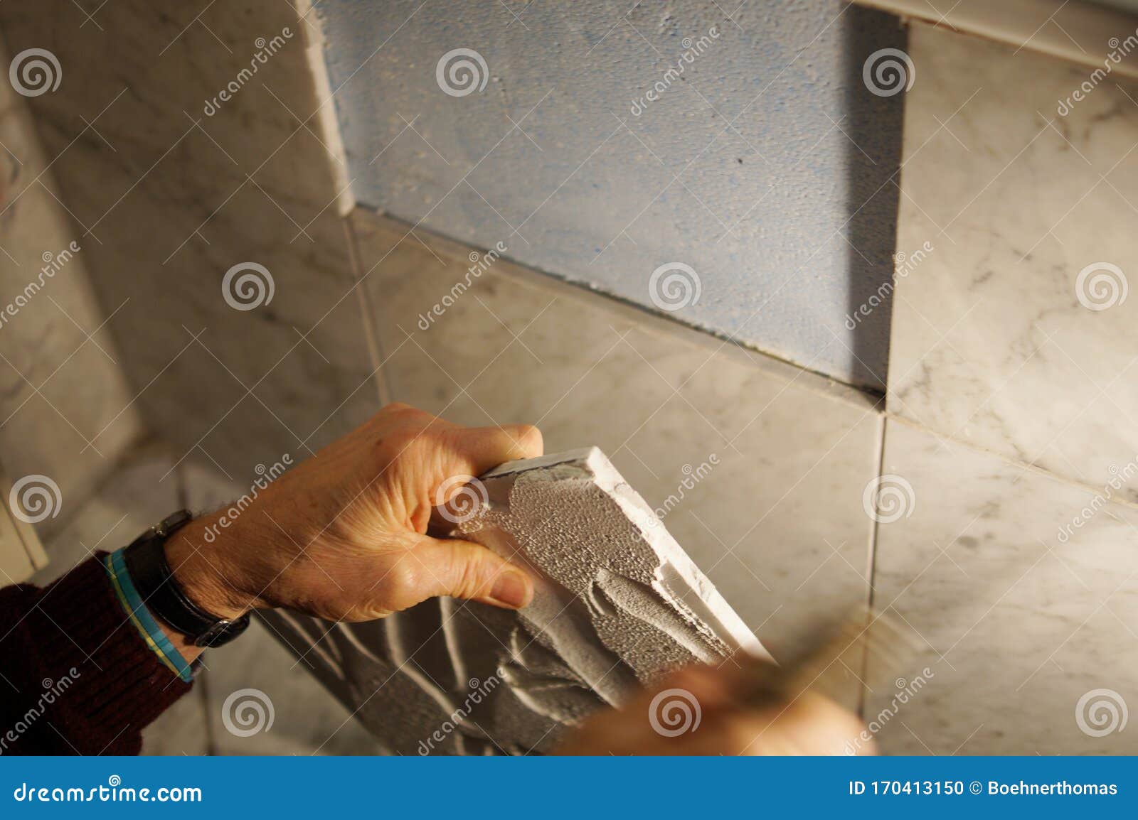 Tiler at work stock photo. Image of laying, working - 170413150