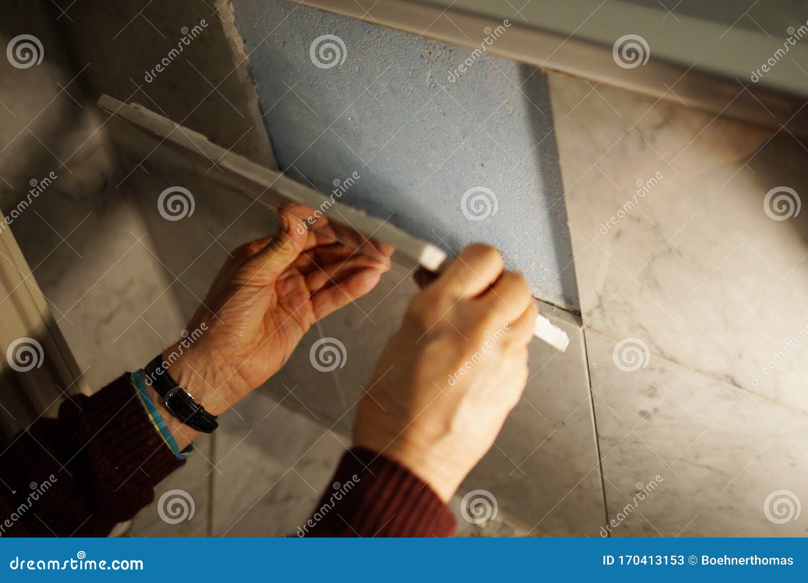 Tiler at work stock image. Image of hand, hands, tile - 170413153