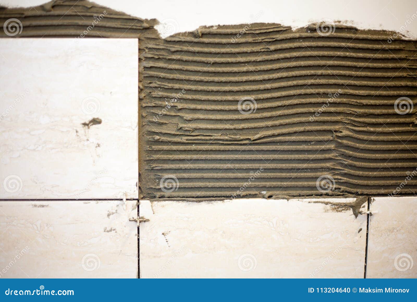 The Tiler are Laying the Ceramic Tile Stock Photo - Image of handyman ...