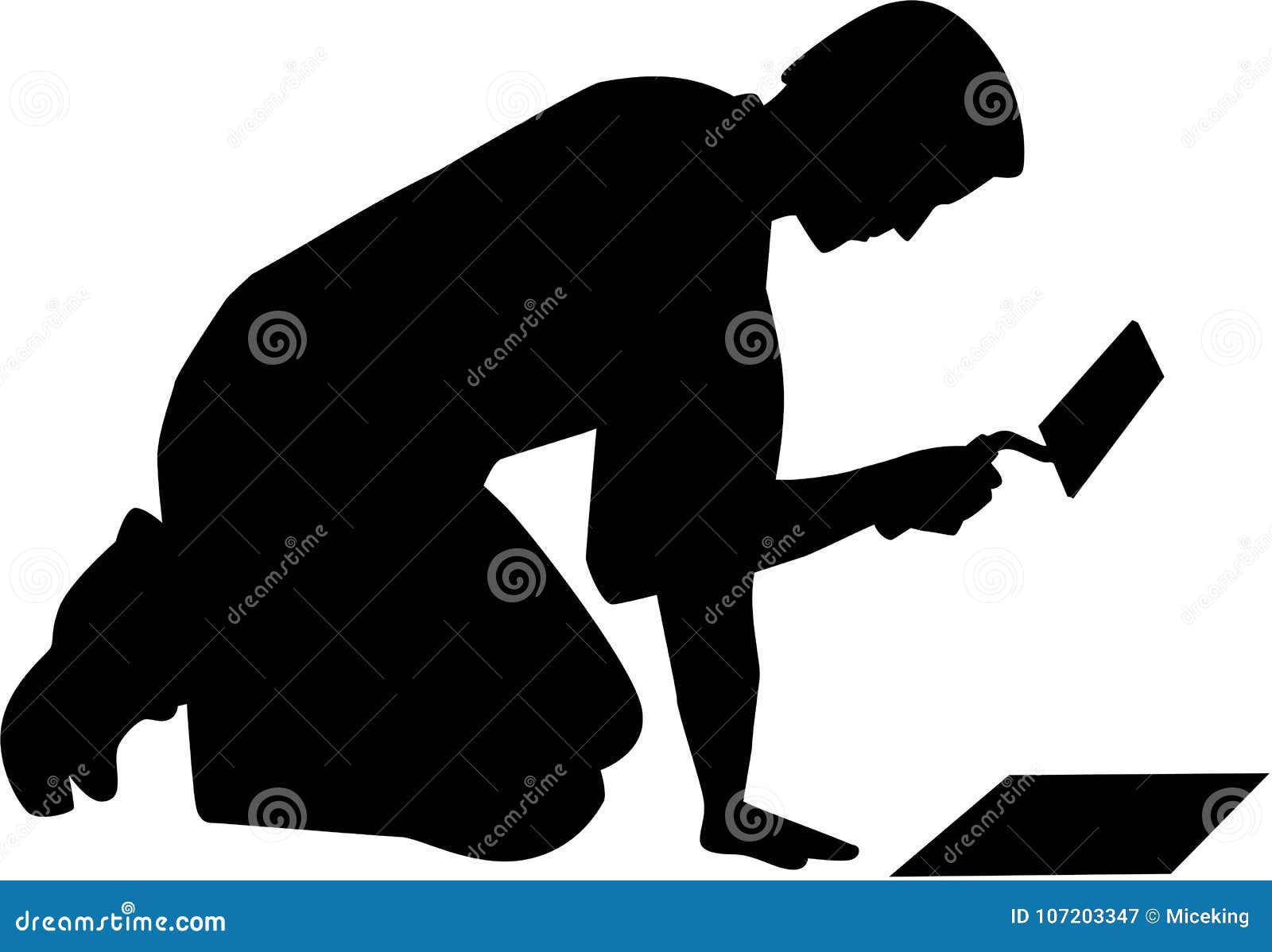 Tiler with Trowel Silhouette Stock Vector - Illustration of vector ... Tiler with Trowel Silhouette Stock Vector - Illustration of vector ...