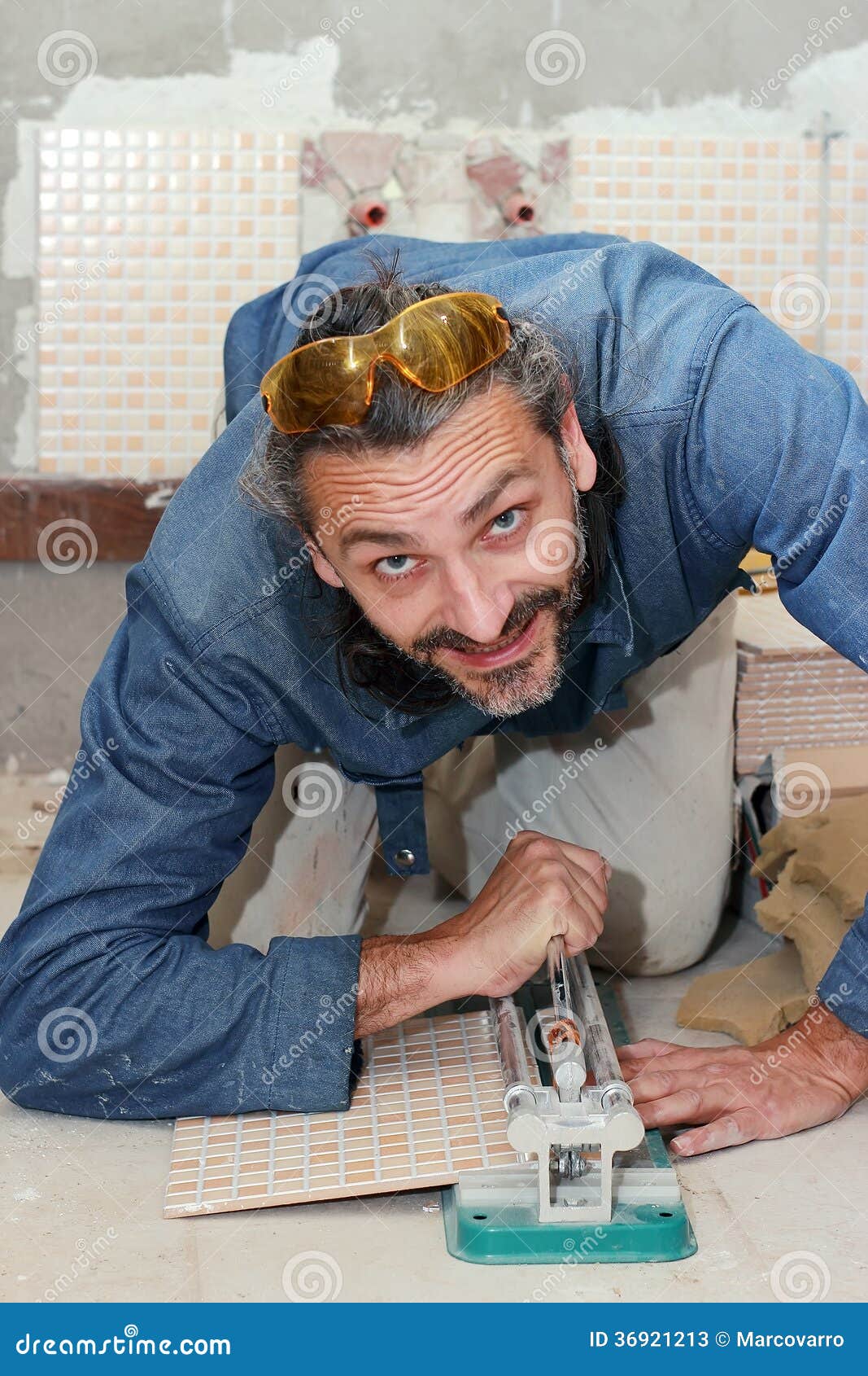 Tiler at work stock image. Image of tiler, posing, person - 36921213