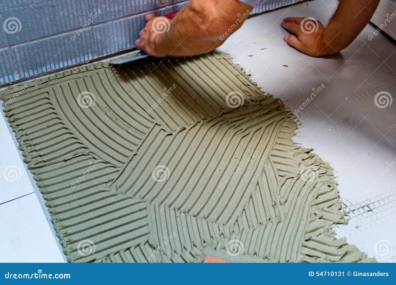 Tiler at work stock image. Image of profession, commercial - 54710131