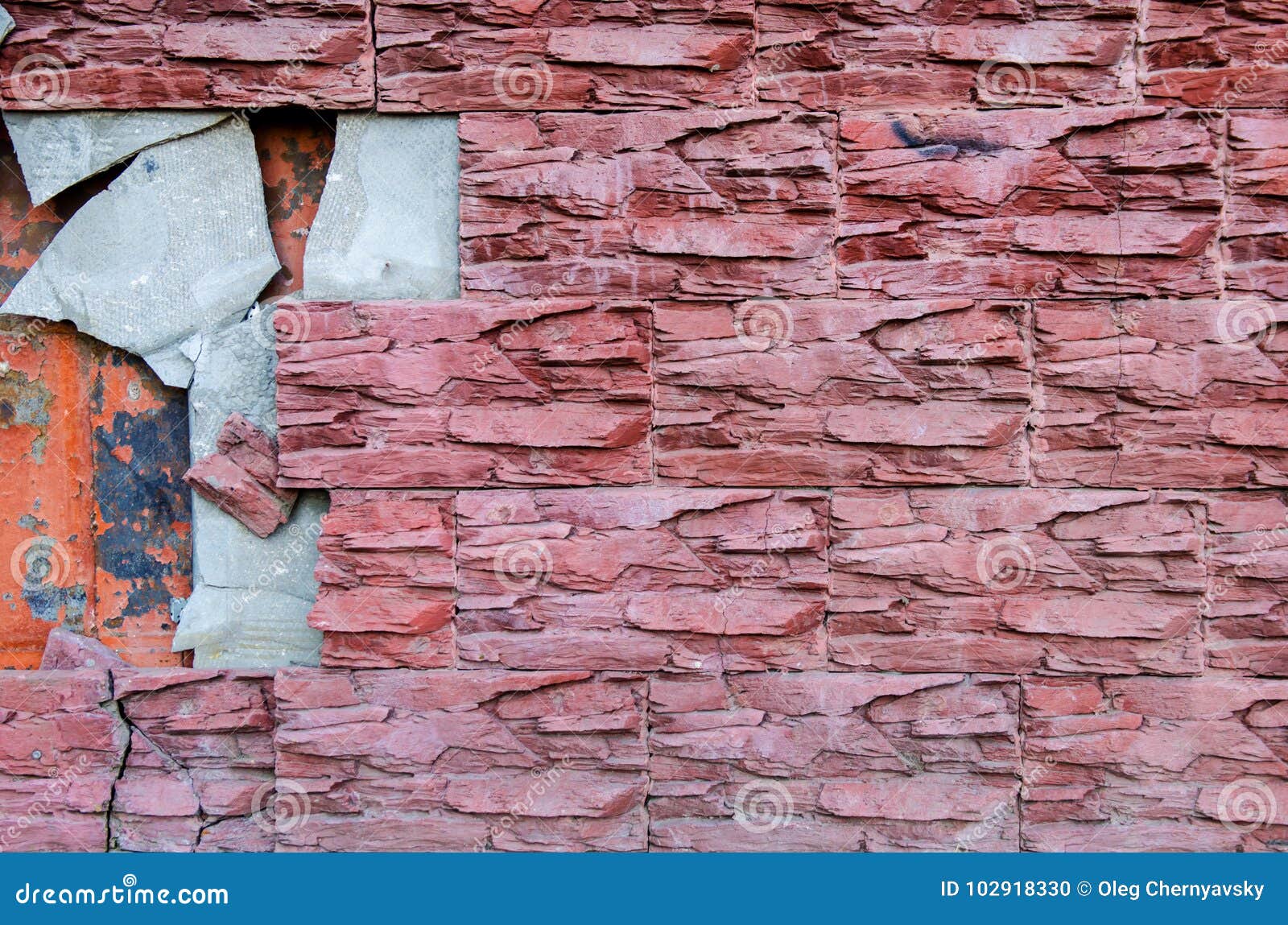 The Tiles are Broken on the Wall Stock Photo - Image of broken ...