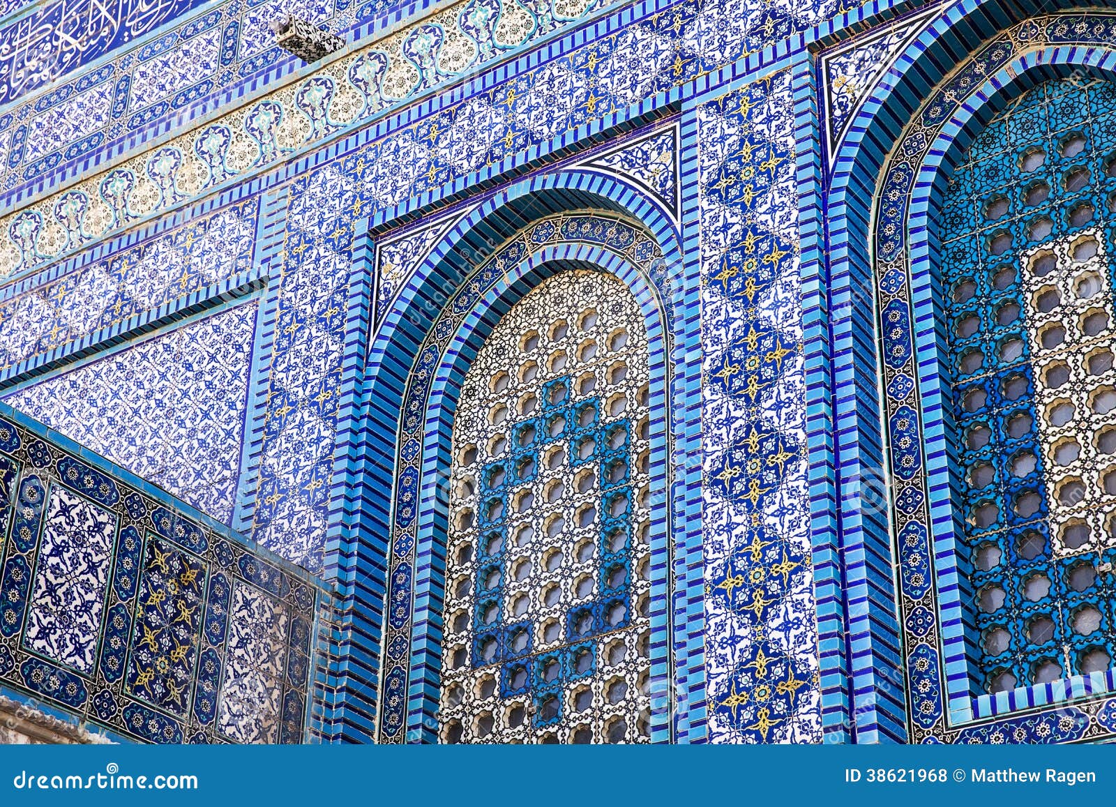 Tiles on the Dome of the Rock Stock Photo - Image of kipat, landmark ...
