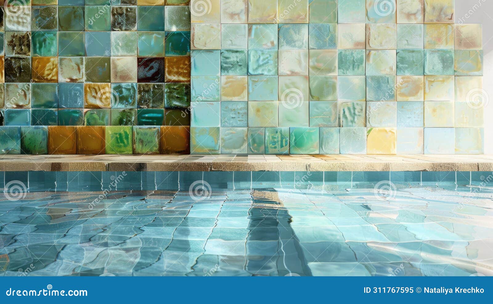 Tiles for Facing the Pool. Ceramic Tiles. Texture for Facing Walls of ...