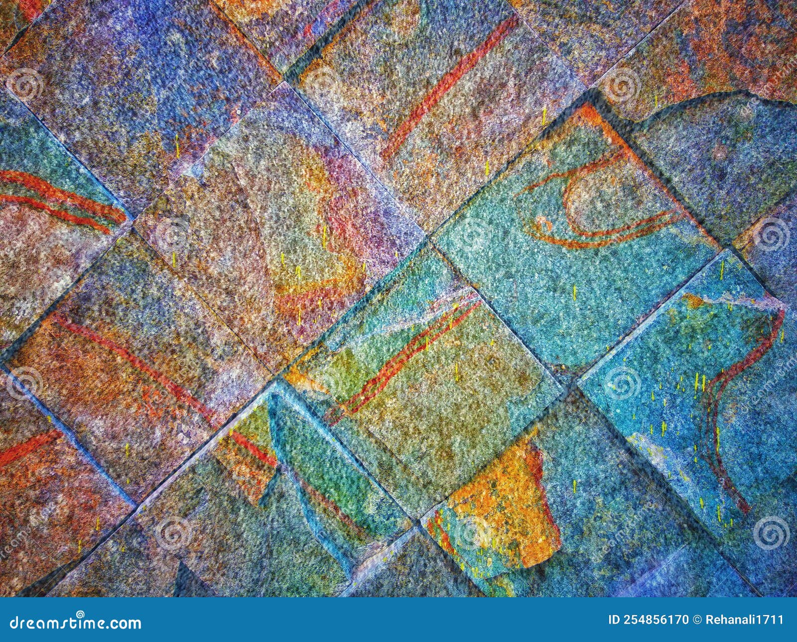 Tiles of Floor Rock Concentrate Pattern Rectangle. Stock Photo - Image ...