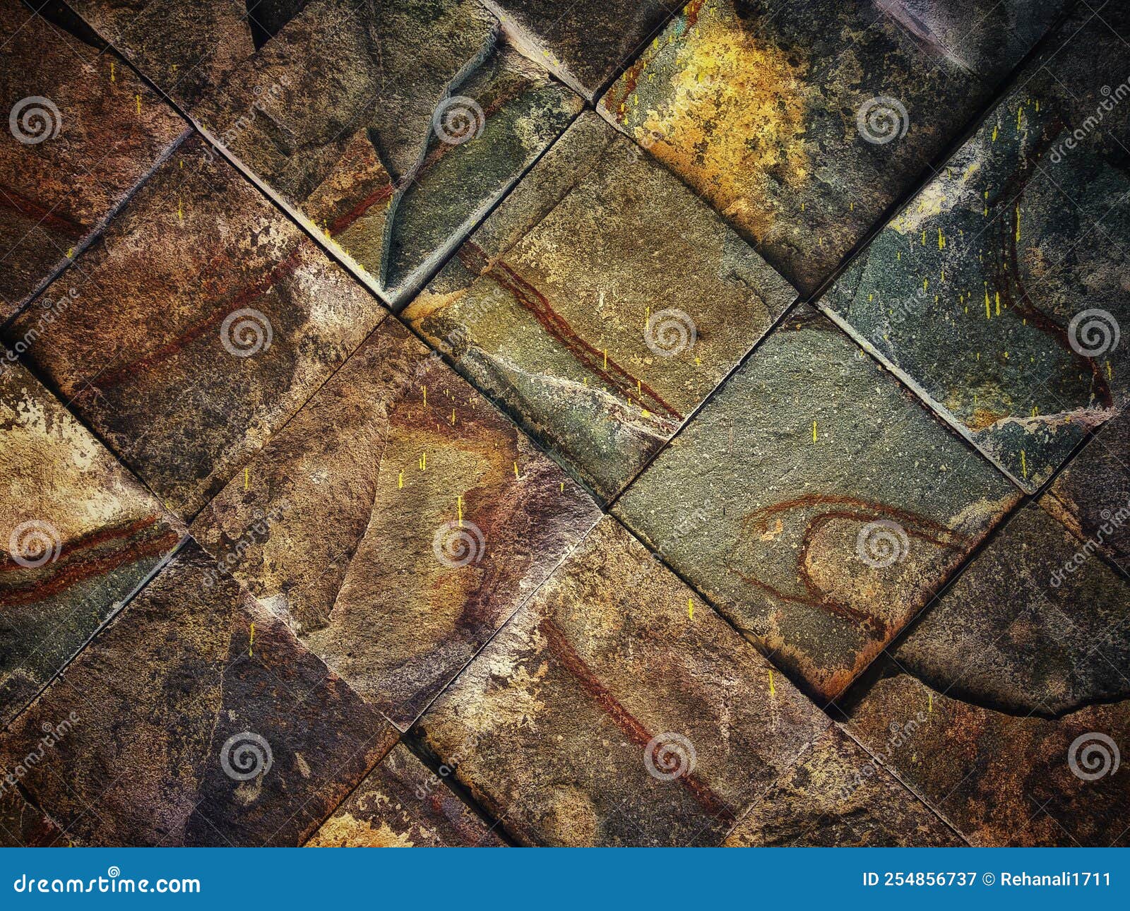 Tiles of Floor Rock Concentrate Pattern Rectangle. Stock Image - Image ...