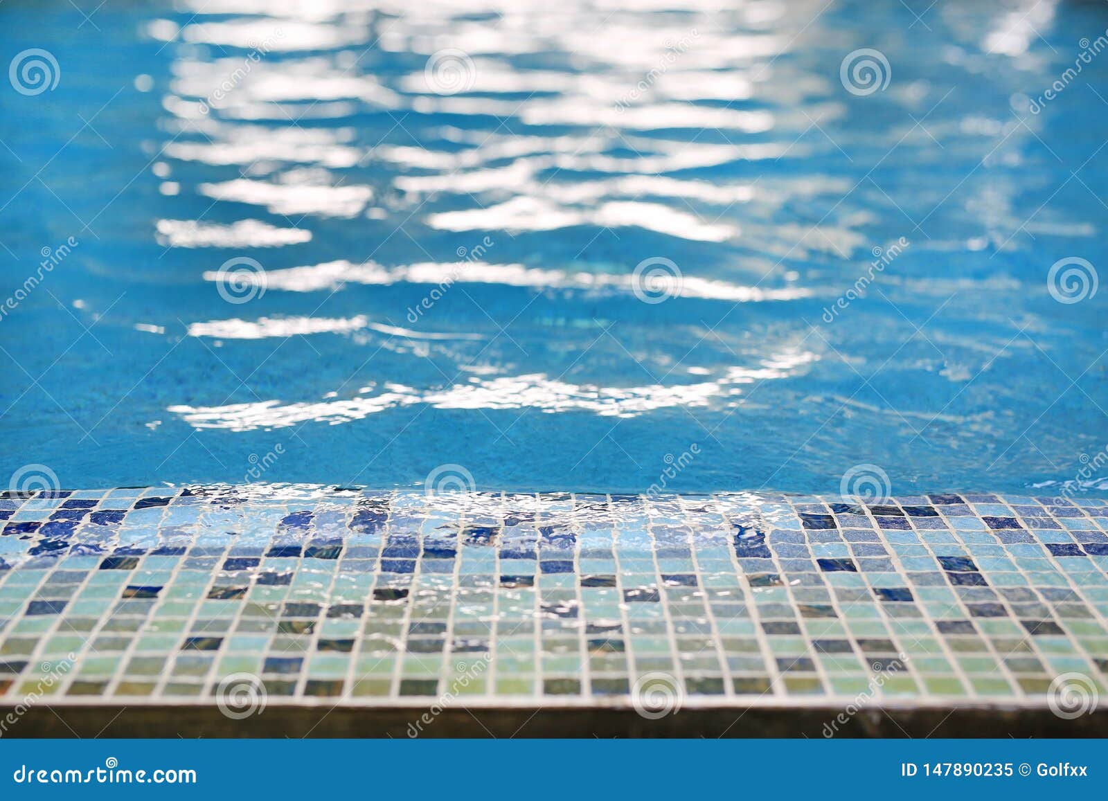 Tiles Foreground at Swimming Pool Surface with Light Reflection Stock ...