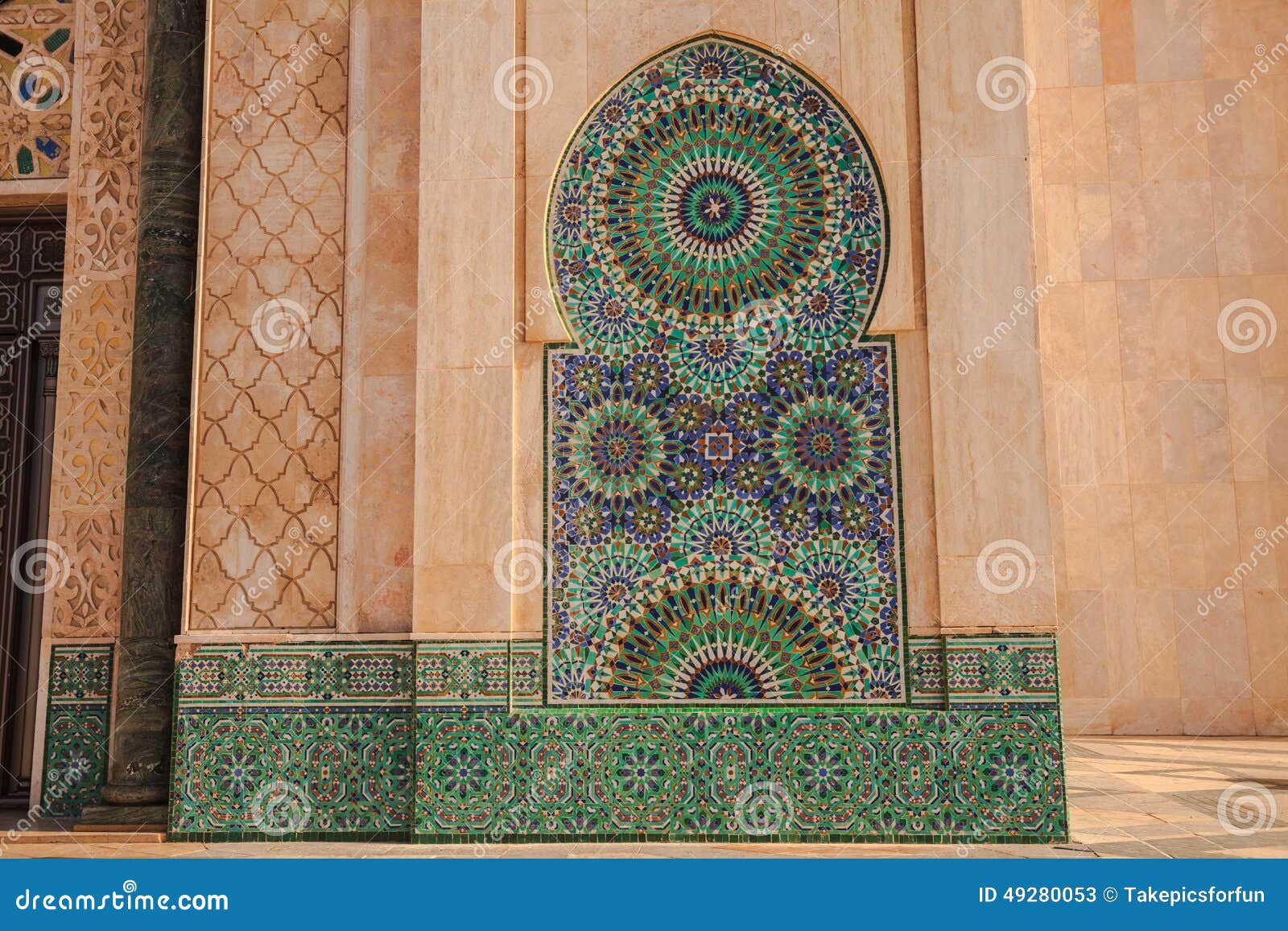 Tiles Pattern at Mosque of Haasan II Stock Image - Image of decoration ...