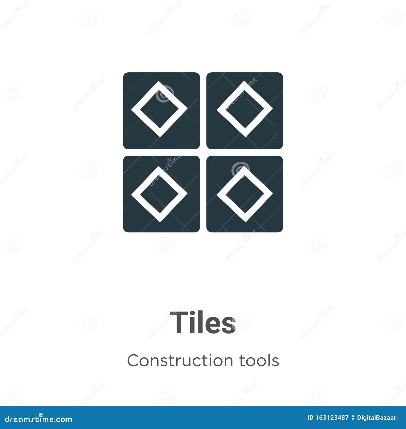 Tiles Vector Icon on White Background. Flat Vector Tiles Icon Symbol ...