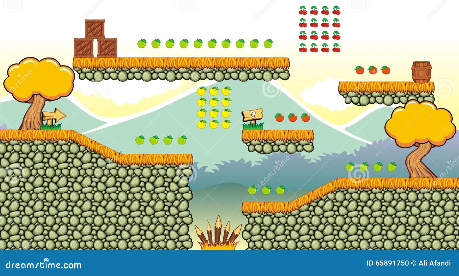 Tileset 35 de jeu illustration de vecteur. Illustration du nuage - 65891750