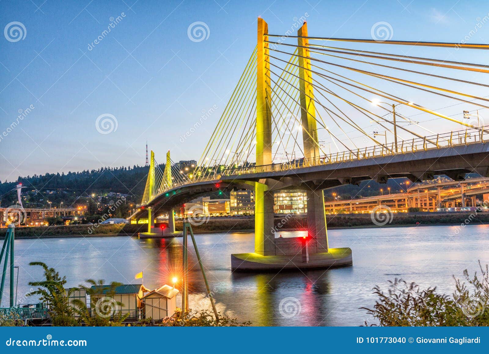 Tilikum Crossing at Night in Portland, or Editorial Image - Image of ...