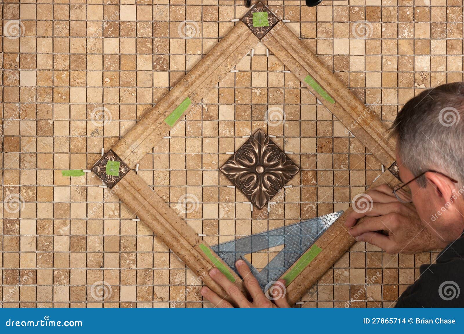 Tiling stock photo. Image of renovation, stone, tiler - 27865714