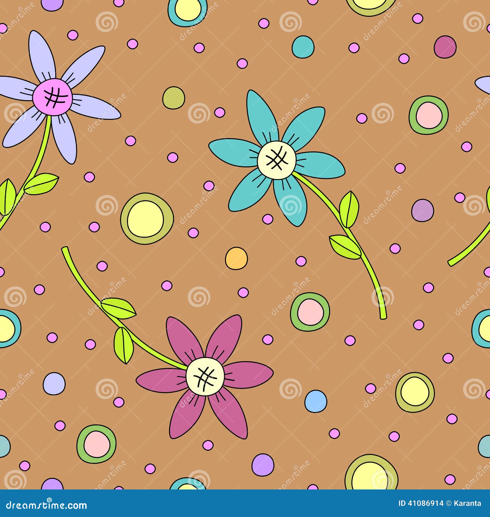 Tiling Colorful Flower Texture Stock Illustration - Illustration of ...