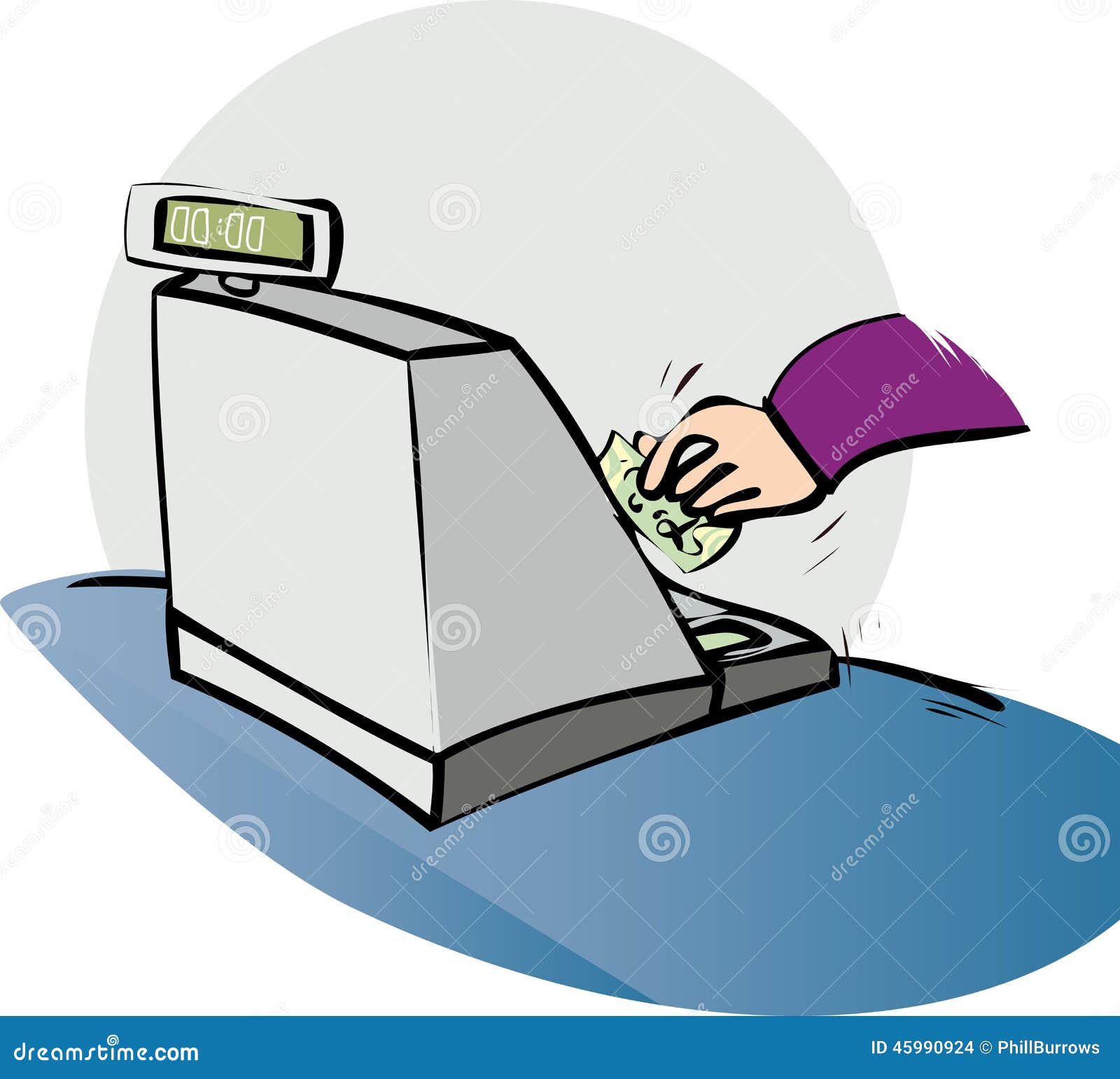 Fingers in the Till stock vector. Illustration of cashier - 45990924