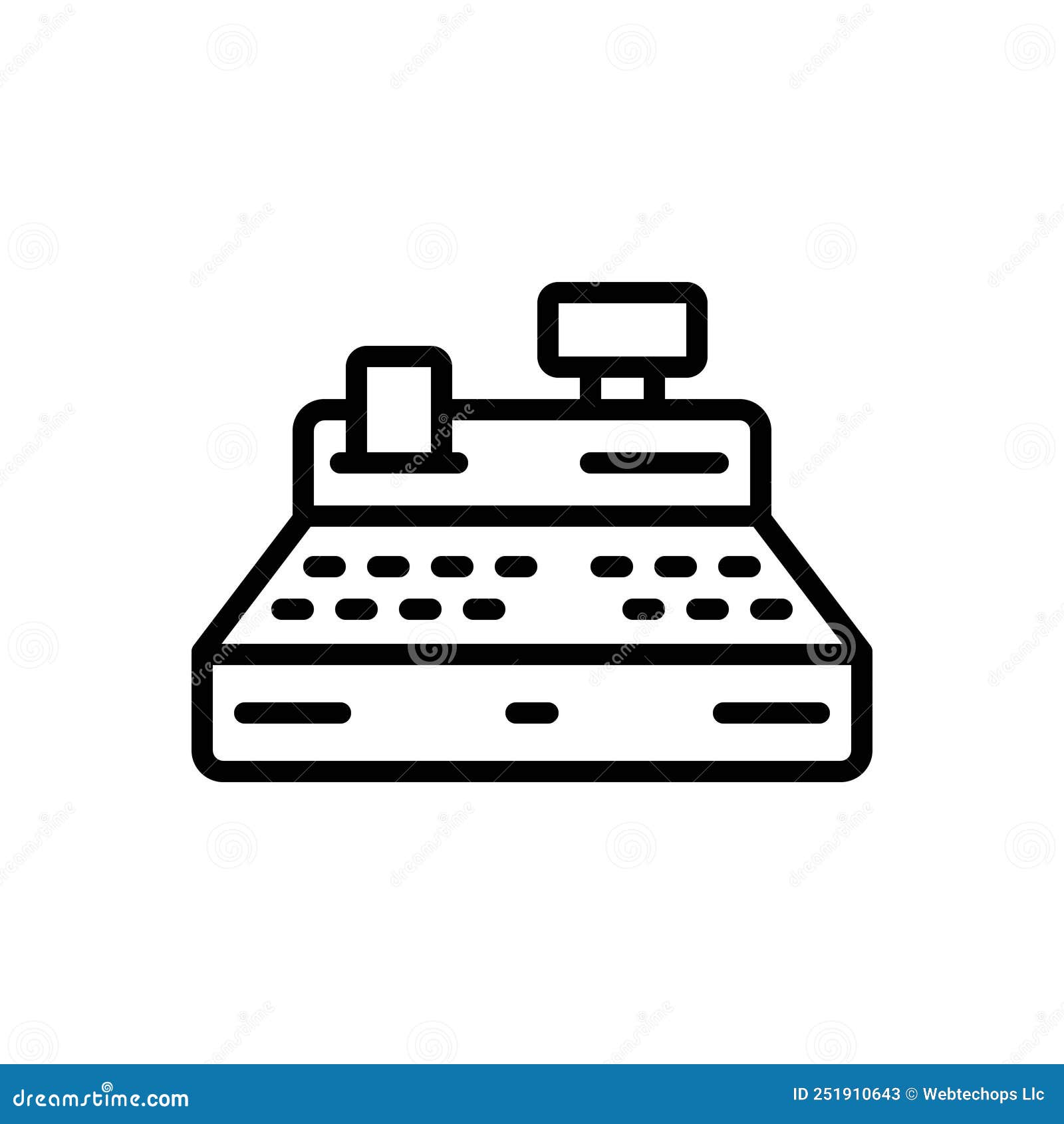 Black Line Icon for Till, Cash and Register Stock Vector - Illustration ...