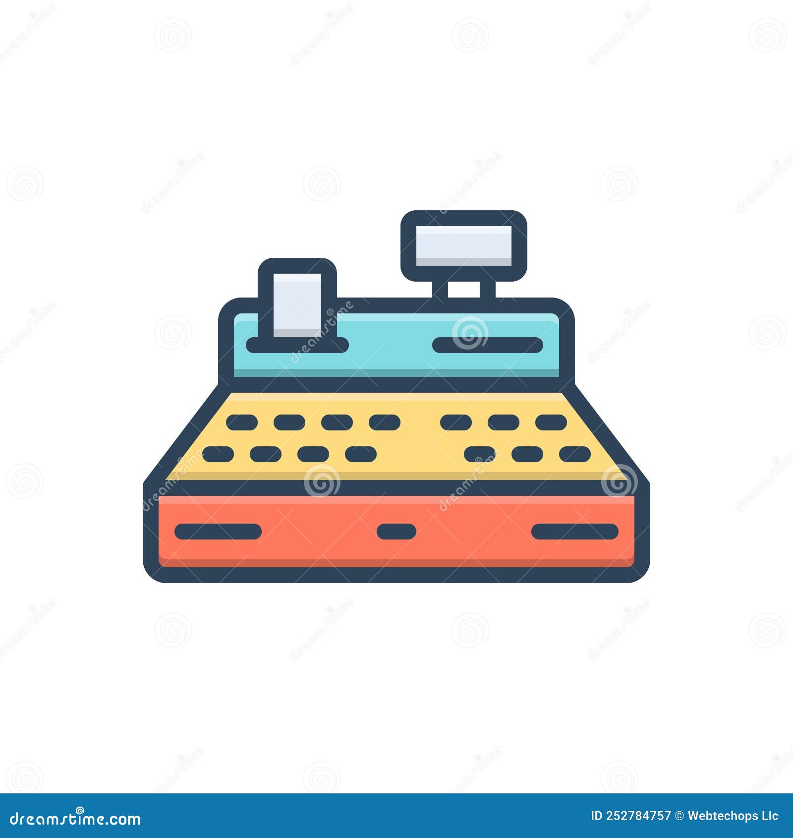 Color Illustration Icon for Till, Cash and Register Stock Vector ...