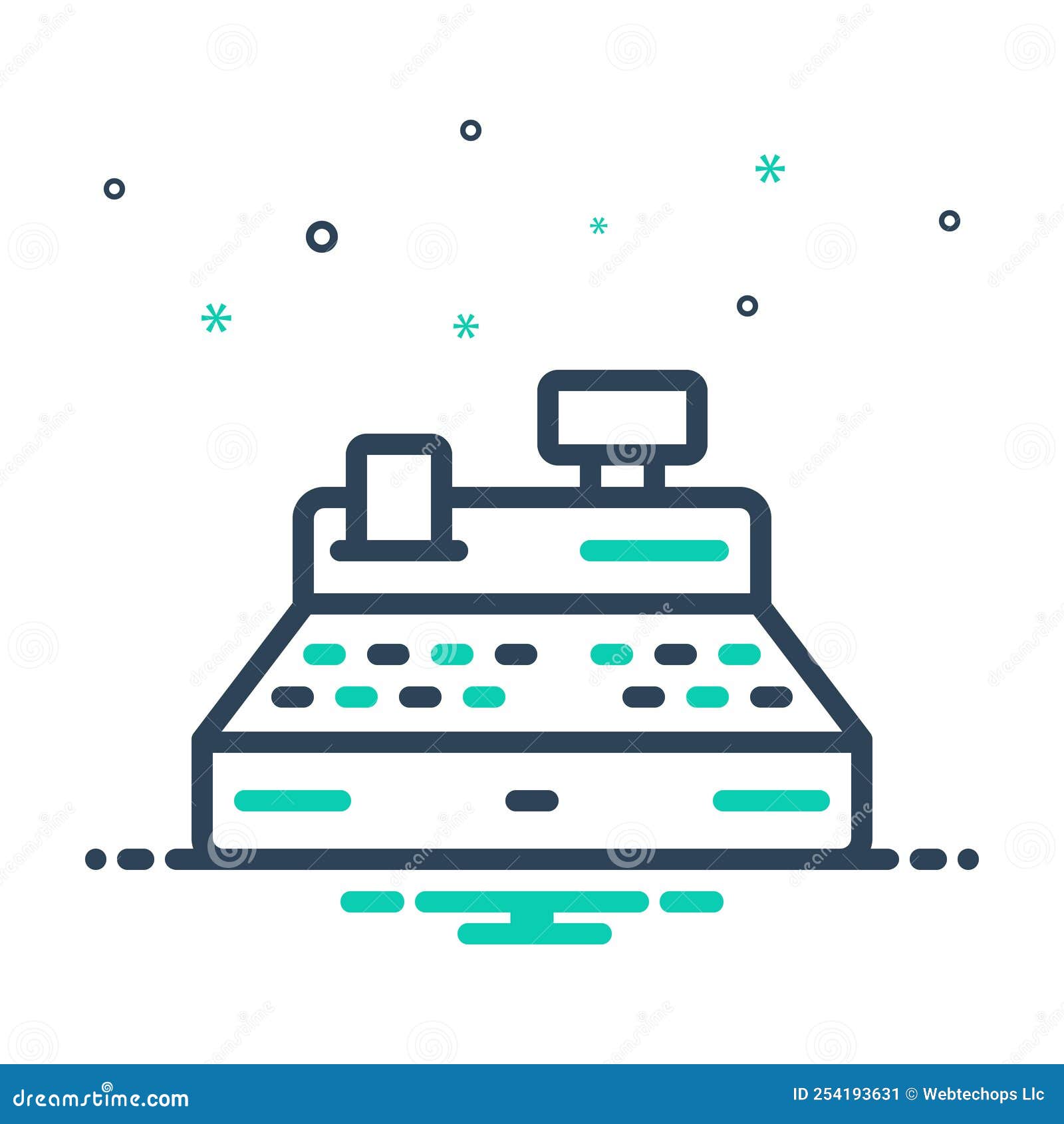 Mix Icon for Till, Cash and Register Stock Illustration - Illustration ...