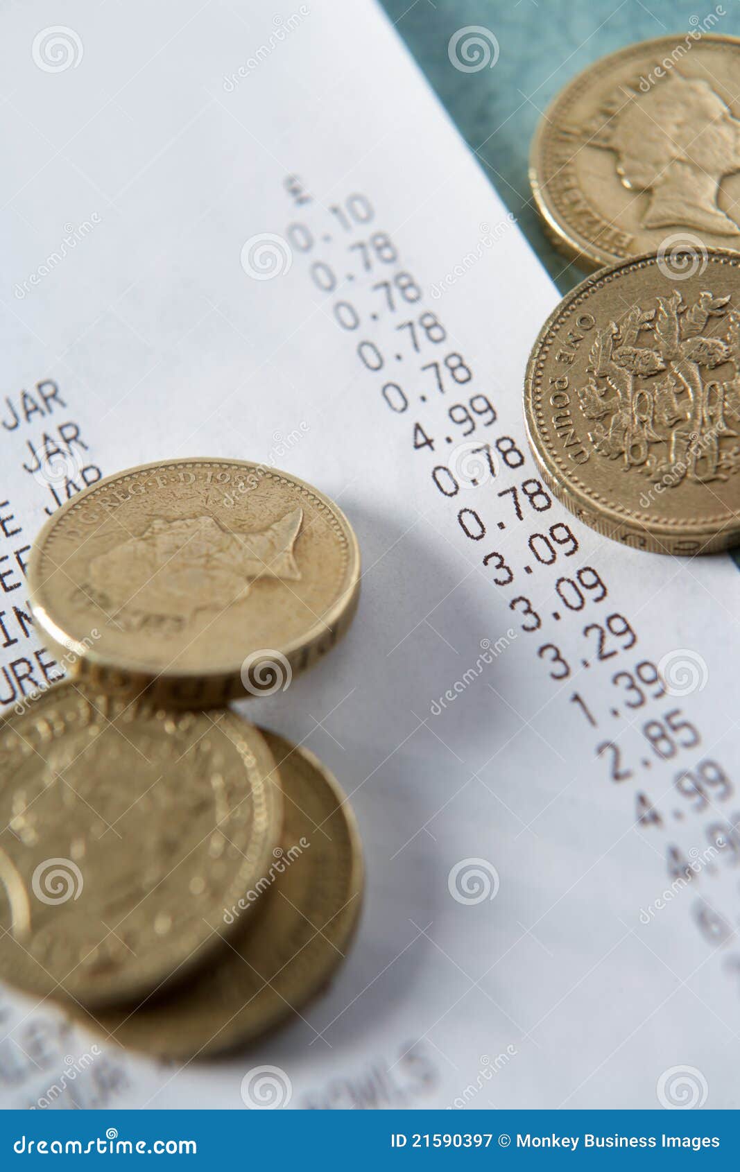 Till Receipt And Coins Royalty-Free Stock Photo | CartoonDealer.com ...