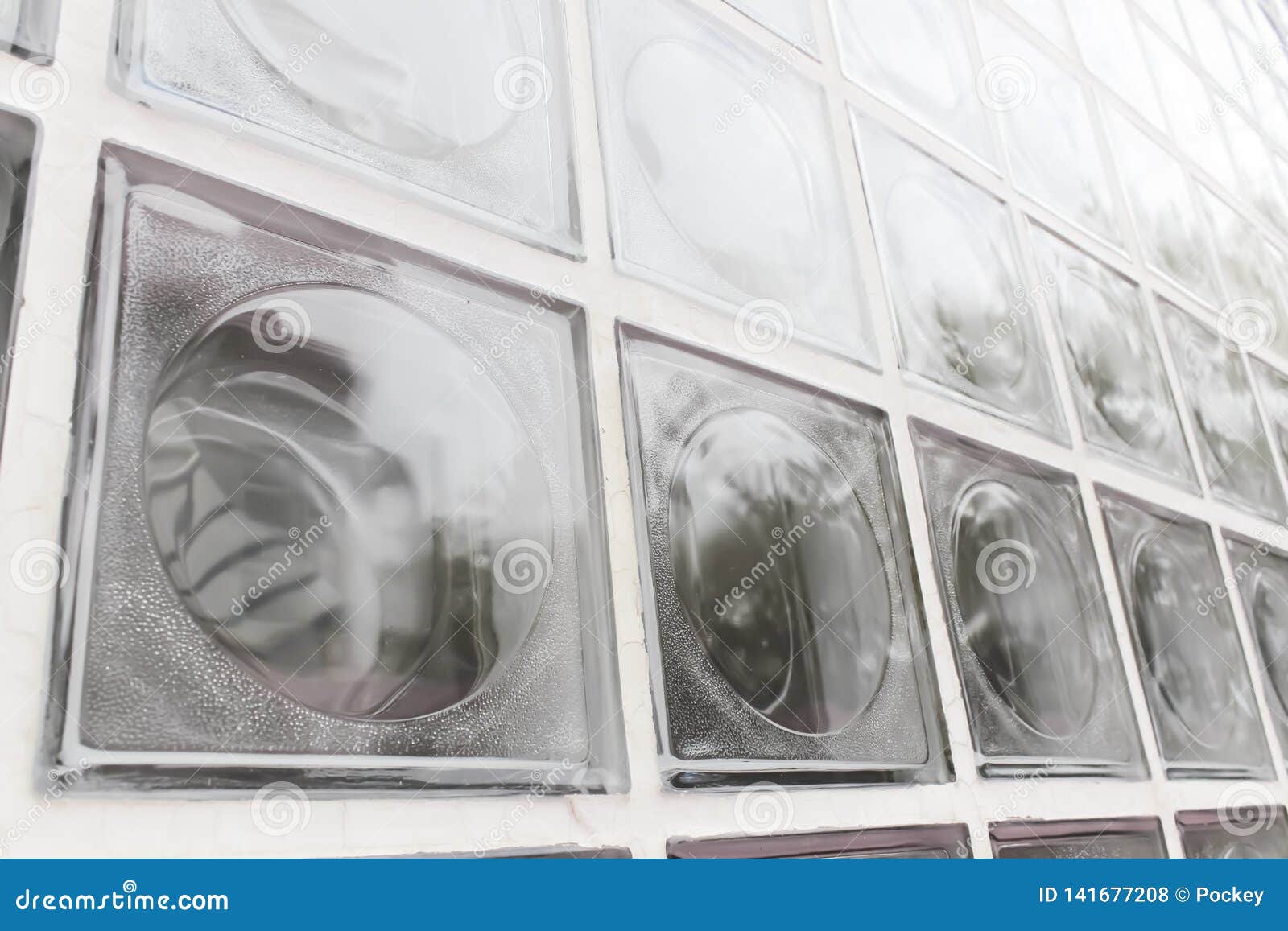 Tilt Angle Glass Block of the Old External Wall Stock Photo - Image of ...