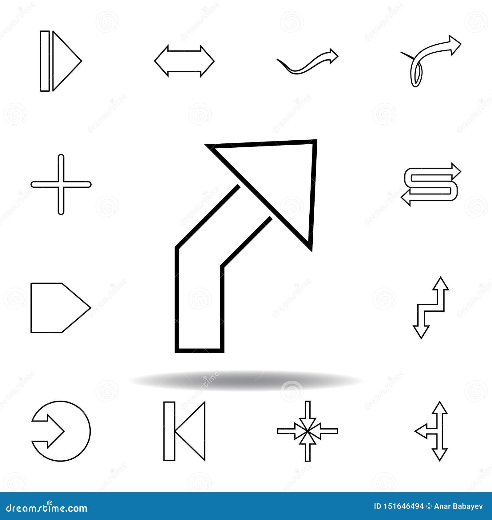 Tilt Arrow Icon. Thin Line Icons Set for Website Design and Development ...