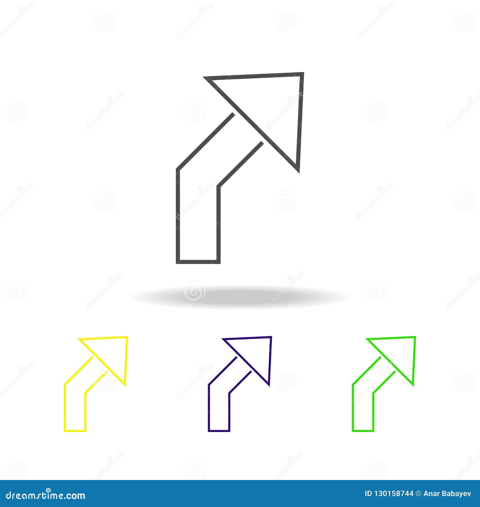 Tilt Arrow Multicolored Icons. Thin Line Icon For Website Design And ...