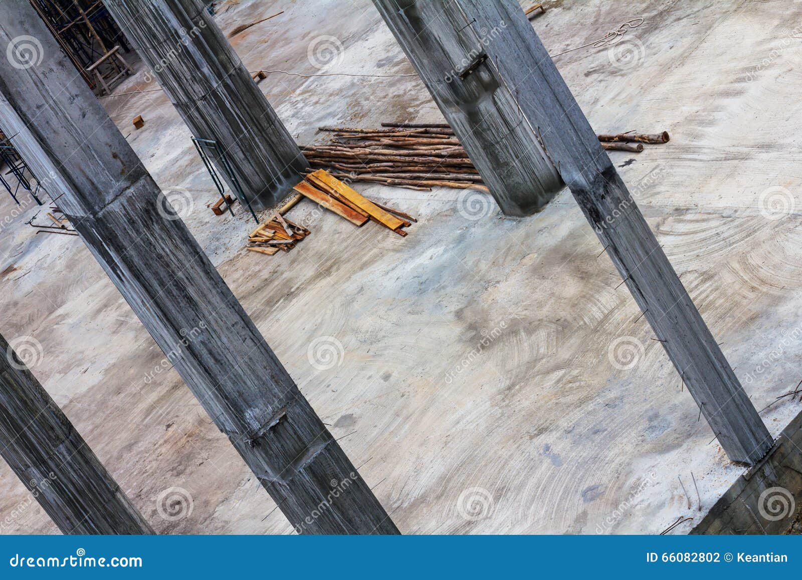 Tilt the Construction of Concrete Columns. Stock Photo - Image of ...