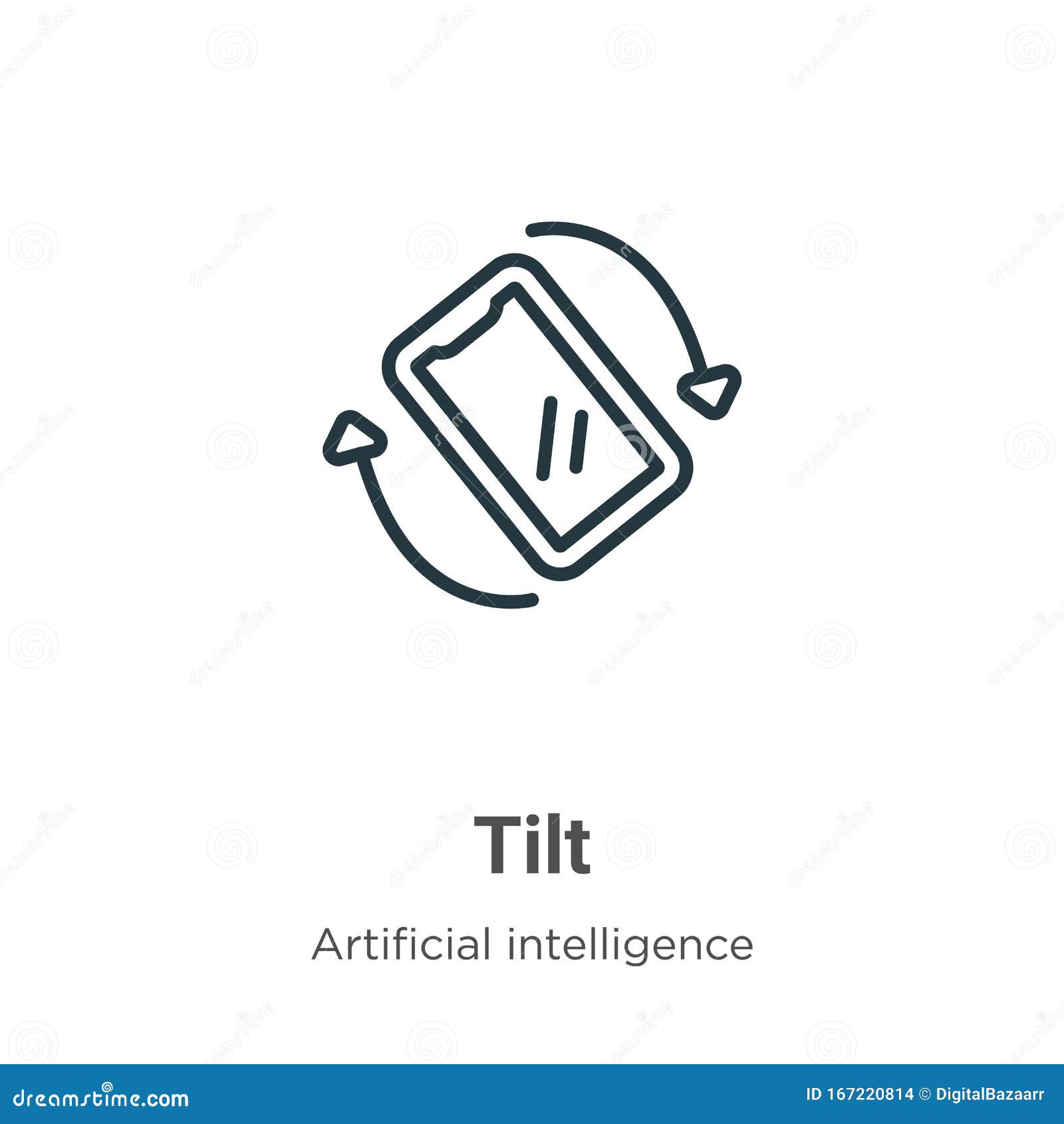 Tilt Outline Vector Icon. Thin Line Black Tilt Icon, Flat Vector Simple ...