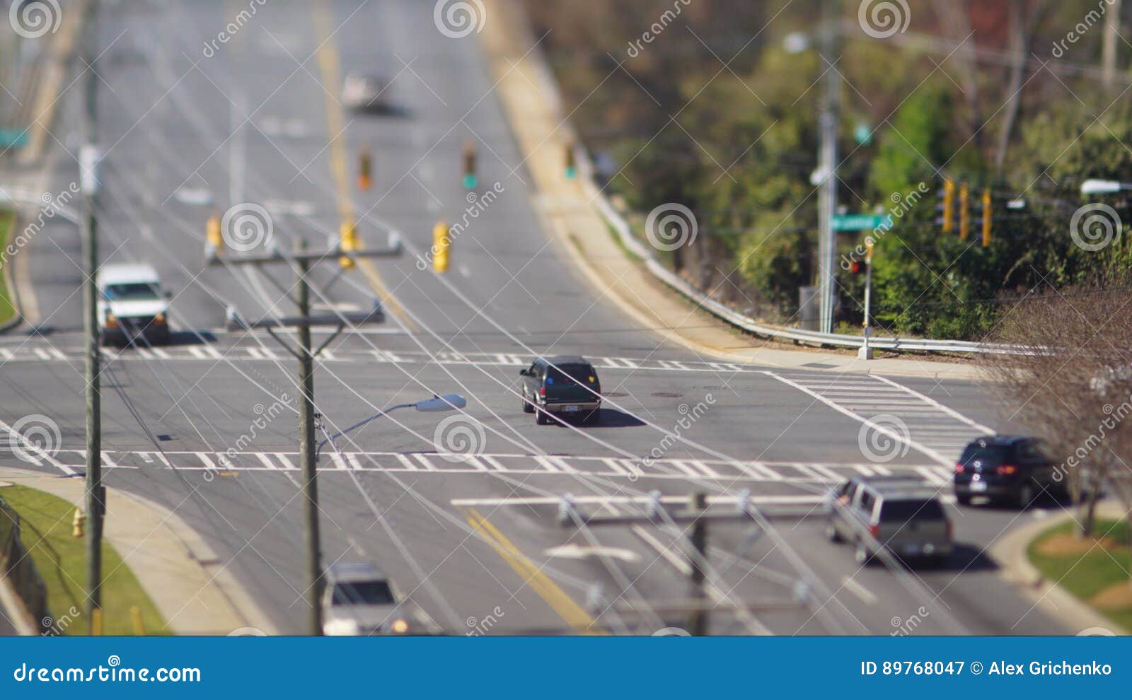 Tilt Shift City Intersection Stock Image - Image of live, cars: 89768047