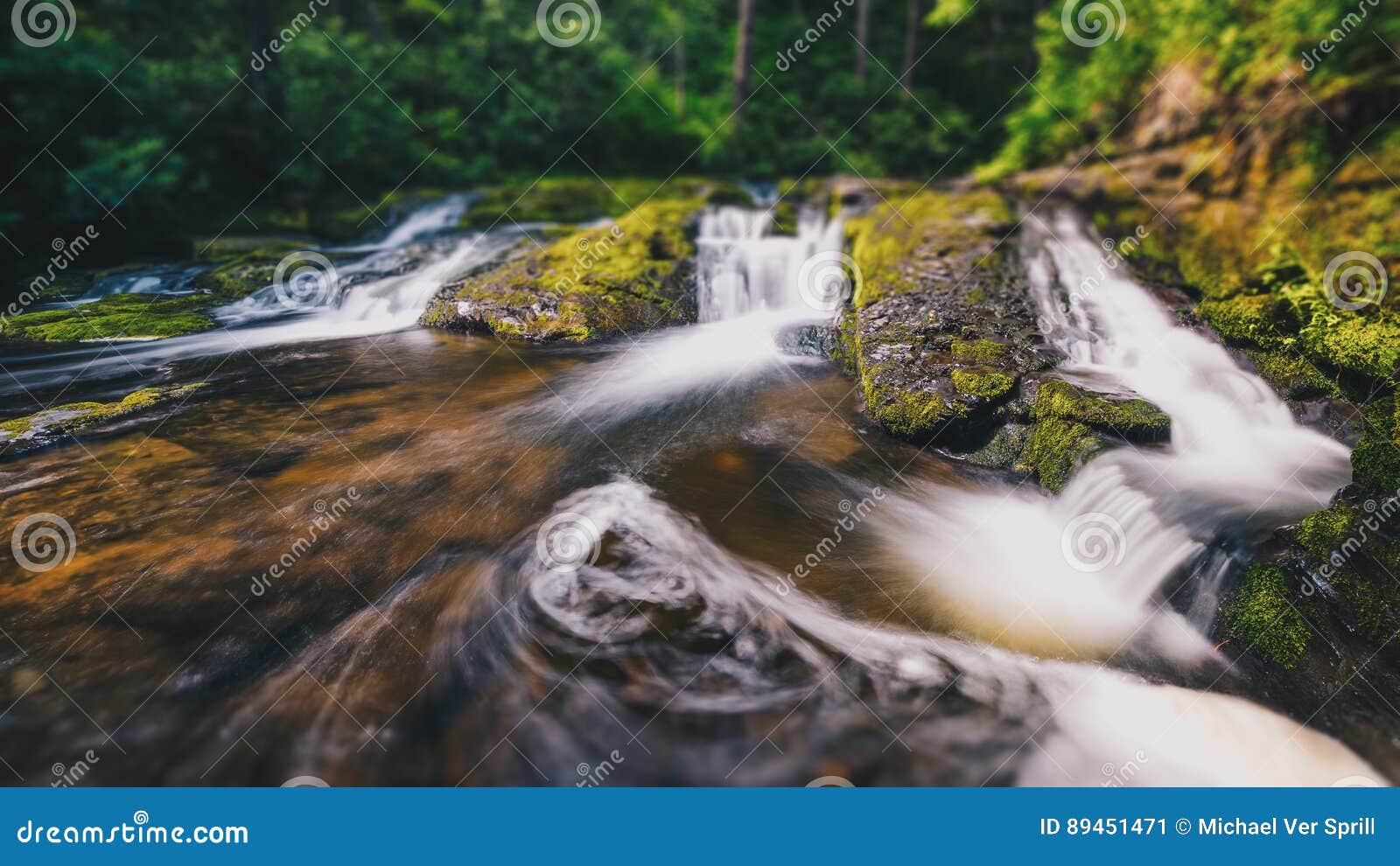 Tilt Shift of a Creek and Small Waterfall Stock Image - Image of tilt ...