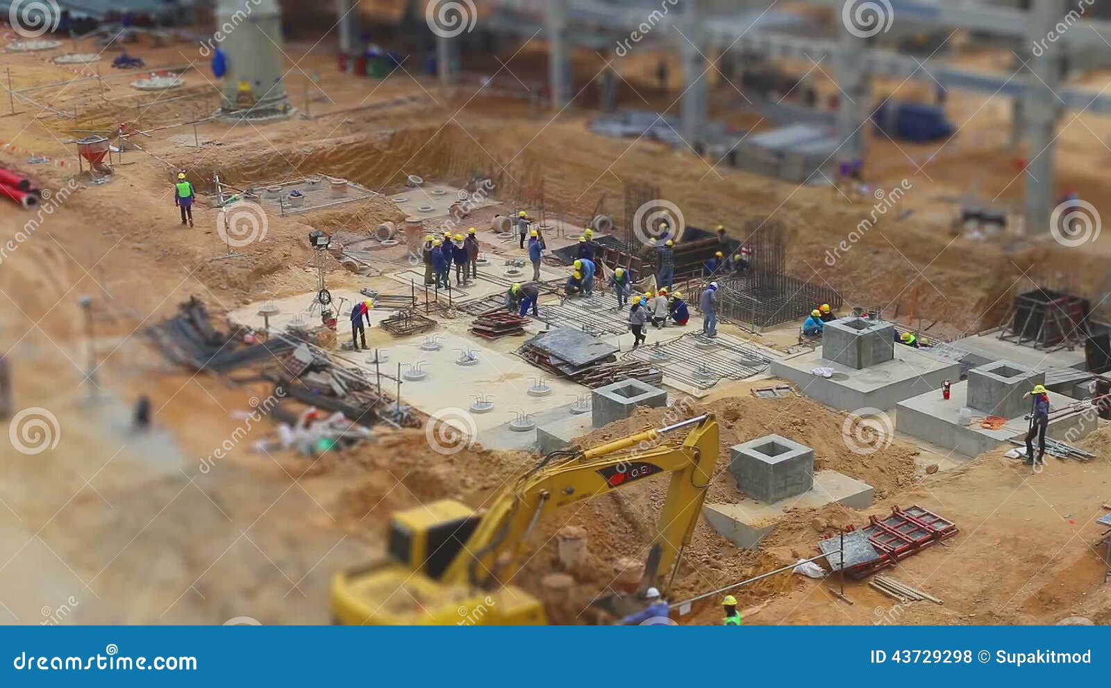 Tilt-shift Style of Construction Working Stock Footage - Video of ...