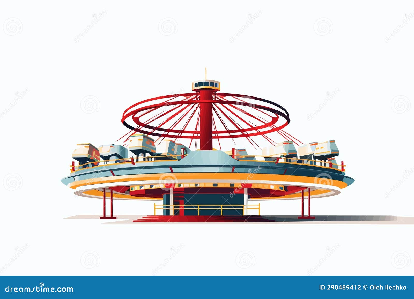 Tilt-a-Whirl Amusement Ride Vector Flat Isolated Illustration Stock ...