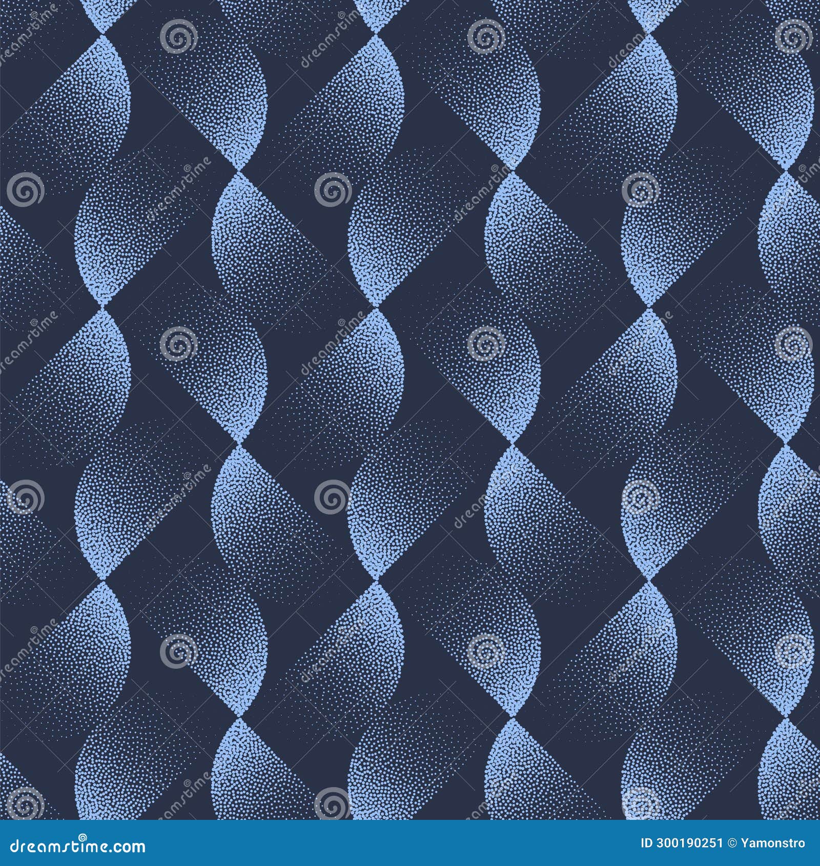 Tilted Blue Semi Circle Seamless Pattern Trend Vector Dotted Abstract ...