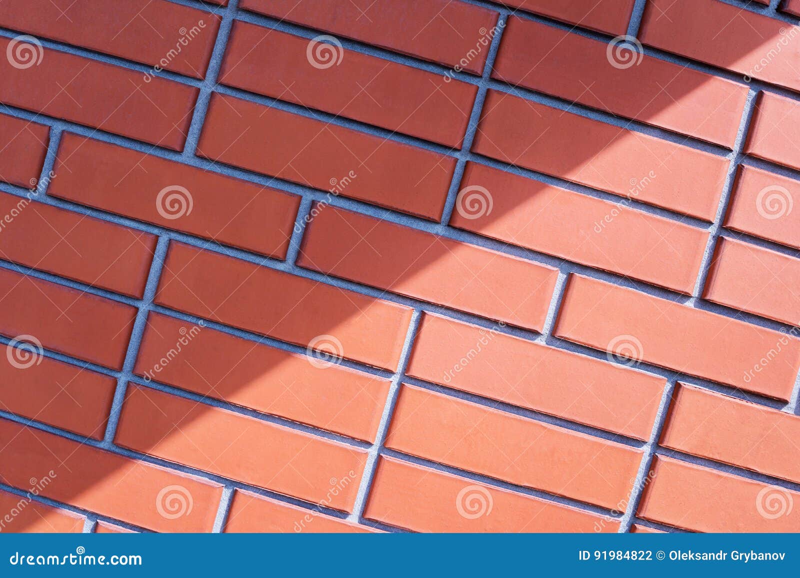 Tilted Brickwork with a Shadow Stock Photo - Image of pattern, cement ...