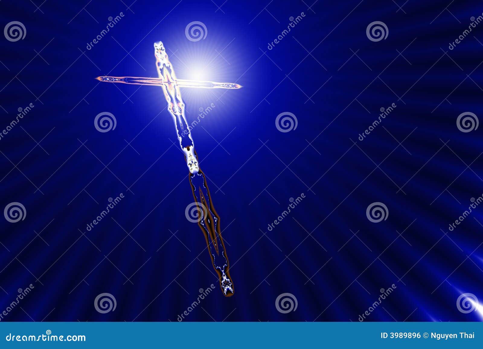 Tilted Cross In Divine Light Stock Illustration - Illustration of light ...