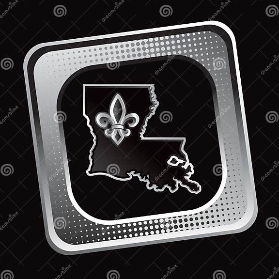Tilted Halftone Web Icon with Louisiana State Icon Stock Vector ...