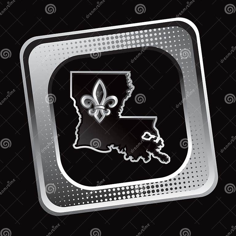 Tilted Halftone Web Icon with Louisiana State Icon Stock Vector ...