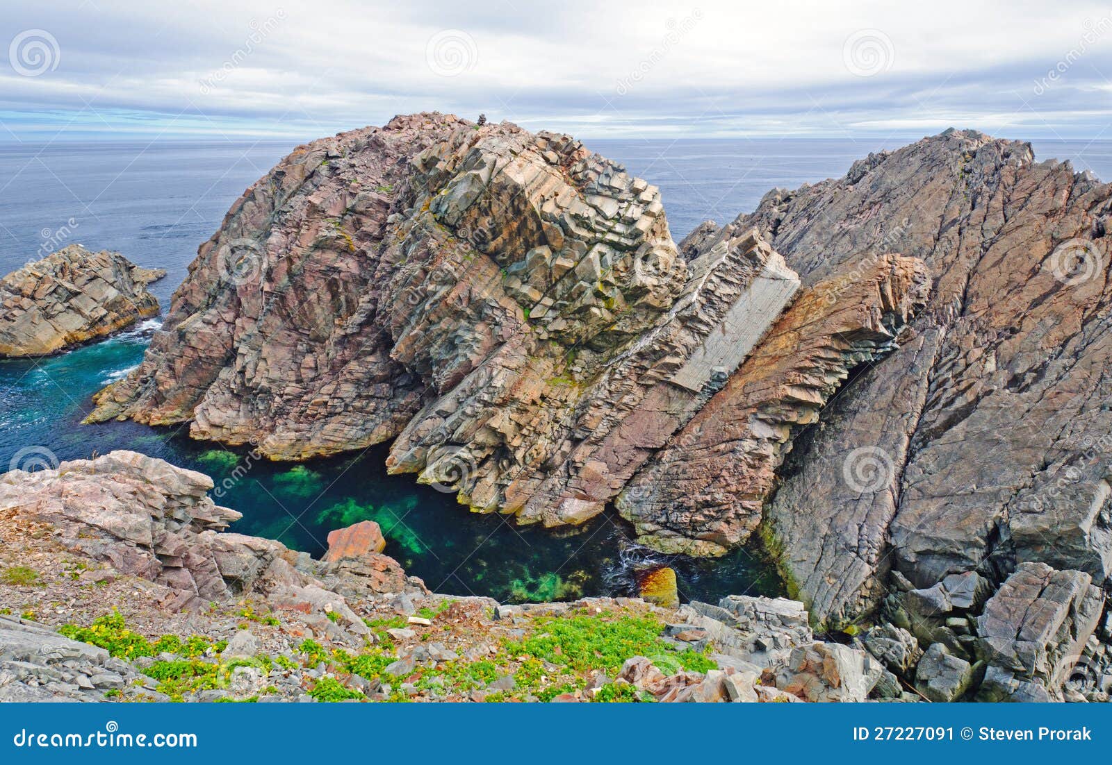 Tilted Sedimentary Rocks on the Coast Stock Image - Image of nature ...