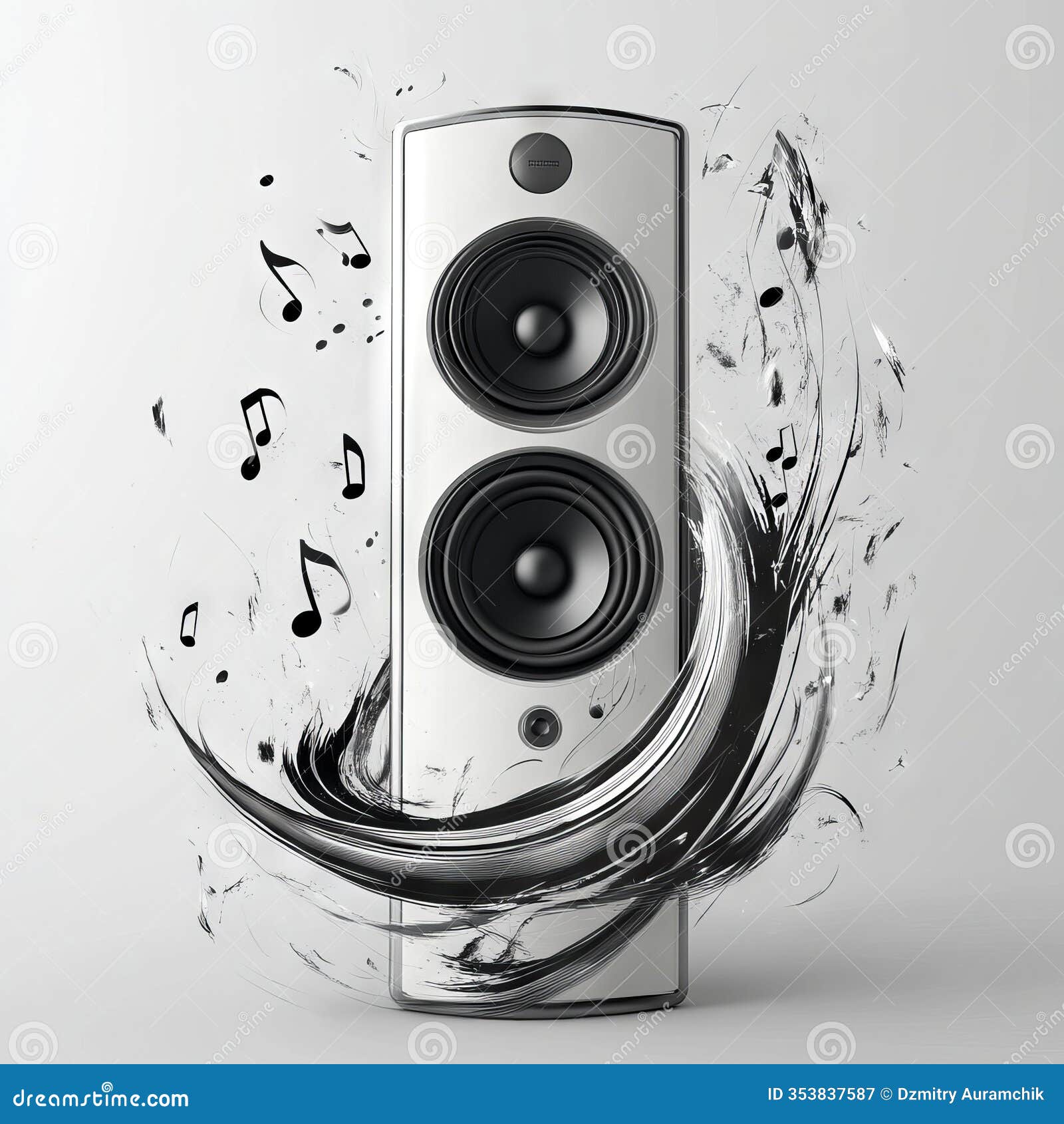 A Tilted Shot of a 3D Holographic Smart Speaker with Floating Music ...