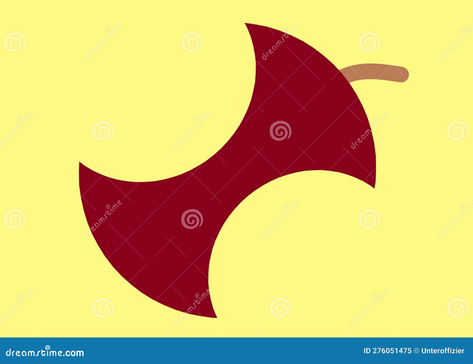 A Tilted Simple Outline Shape of a Red Apple Bitten at Both Sides ...