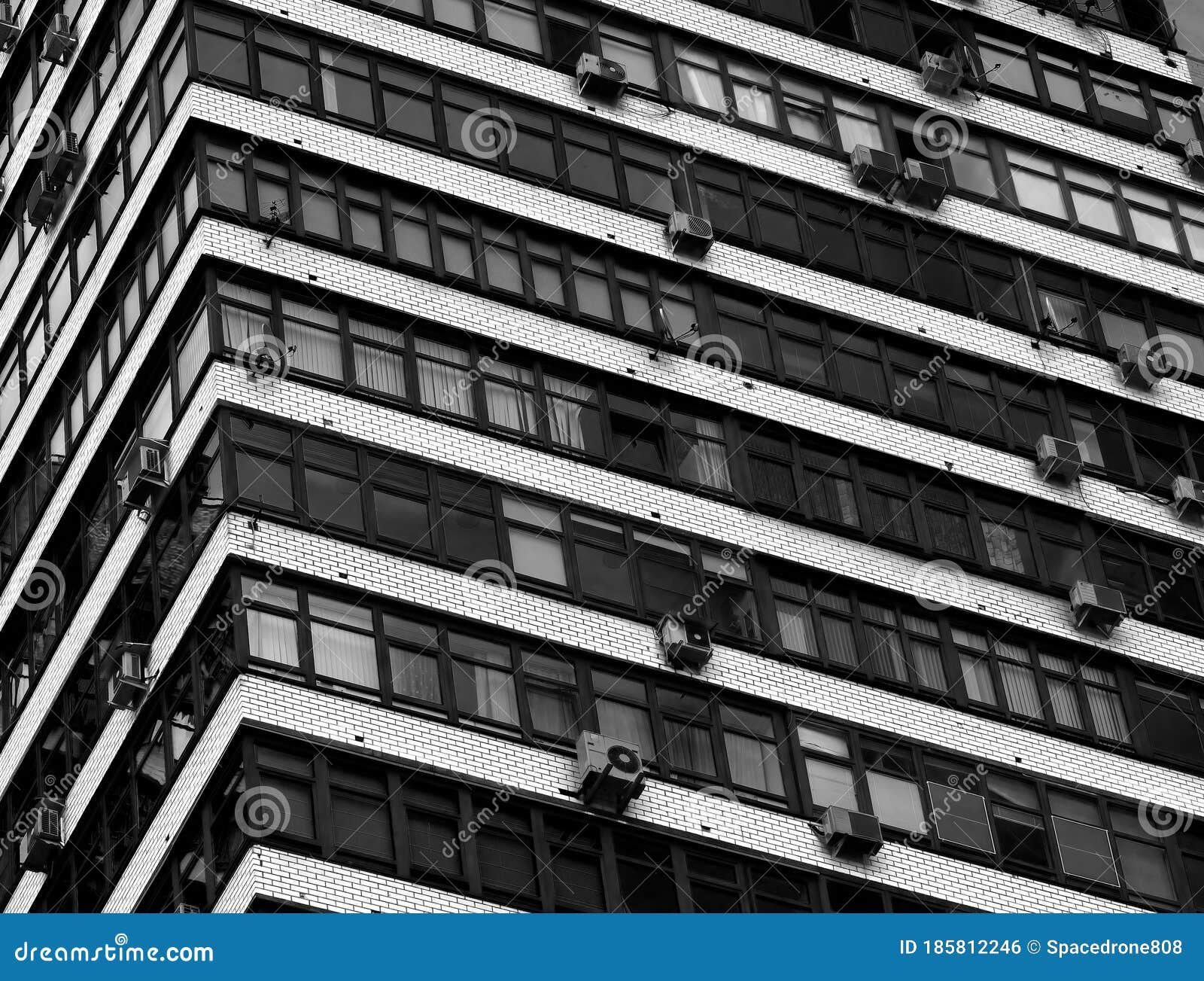 Tilted Windows of Many-storied Building Architecture Backdrop Stock ...