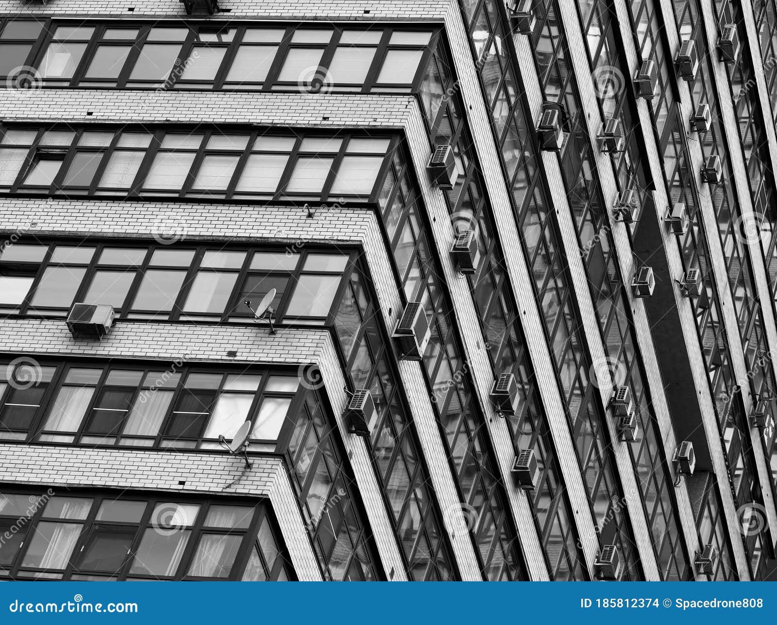 Tilted Windows of Many-storied Building Architecture Backdrop Stock ...