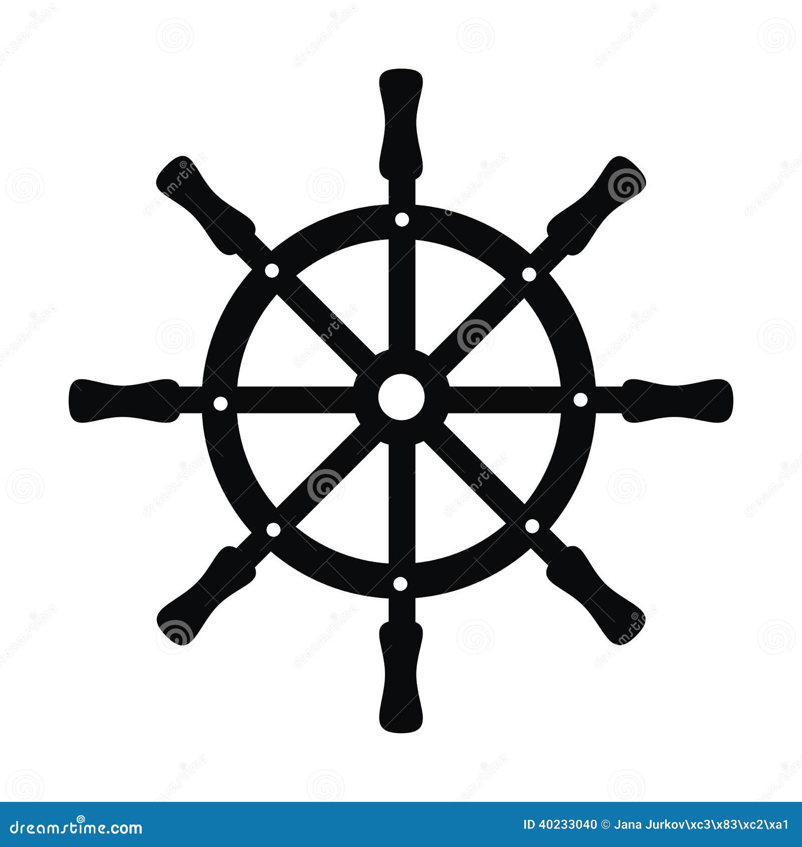 Timón - negro ilustración del vector. Ilustración de océano - 40233040
