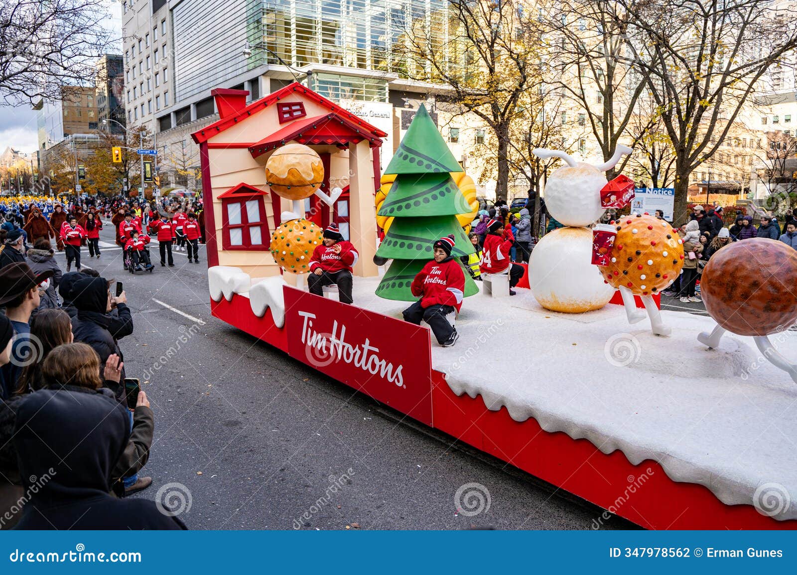 Tim Hortons Parade Float in Santa Claus Parade Toronto. Editorial ...